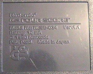 Nes Four Score NES-034 Ver.1.1
