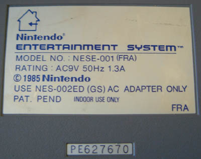 J'ai 4 NES, voici leurs numéros de série